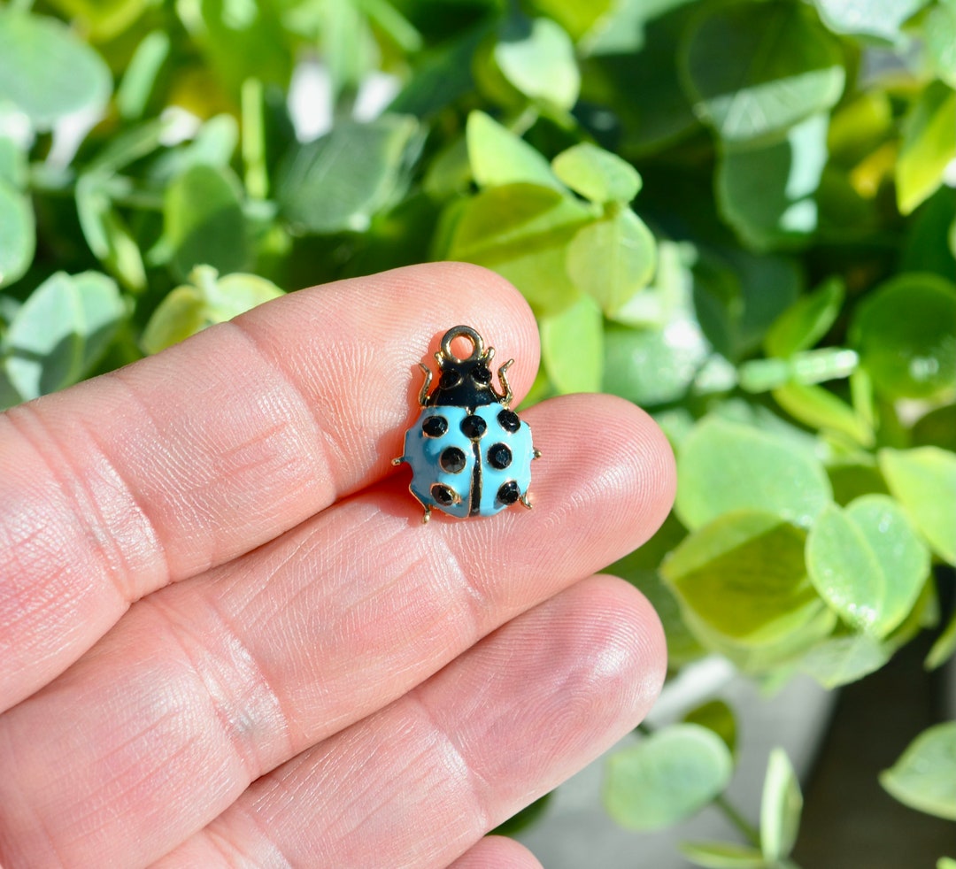 BULK 20 Blue and Black Enamel Ladybug Gold Tone Charms GC2946 - Etsy