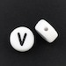 20 White Acrylic Letter V Beads, 7mm Round Alphabet Beads BD1054 - Etsy