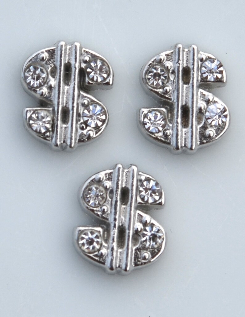 1 Memory Locket Money Dollar Sign Rhinestone Charm FL167 - Etsy