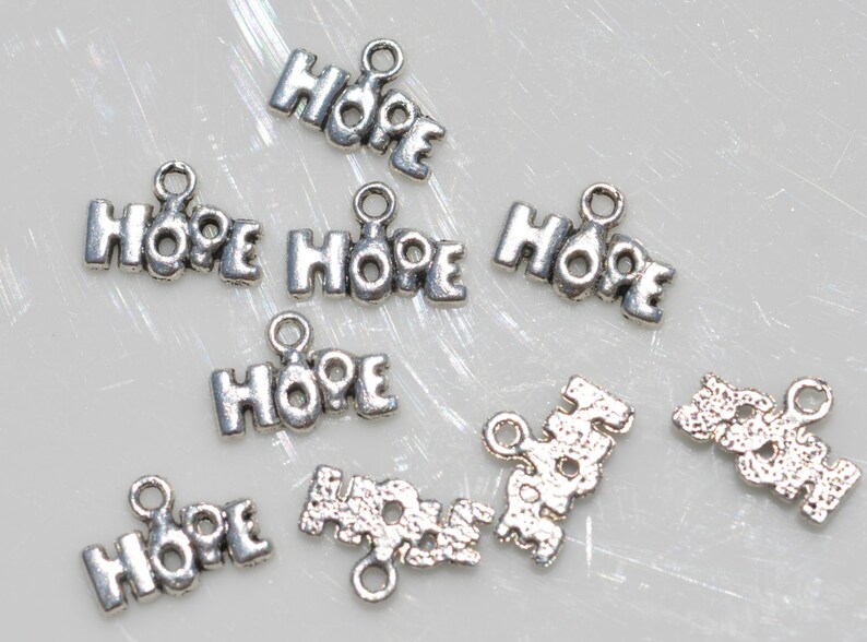 20 HOPE Silver Tone Charms SC2024 | Etsy