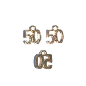 5 Number 50 Gold Tone Charms GC1868 - Etsy