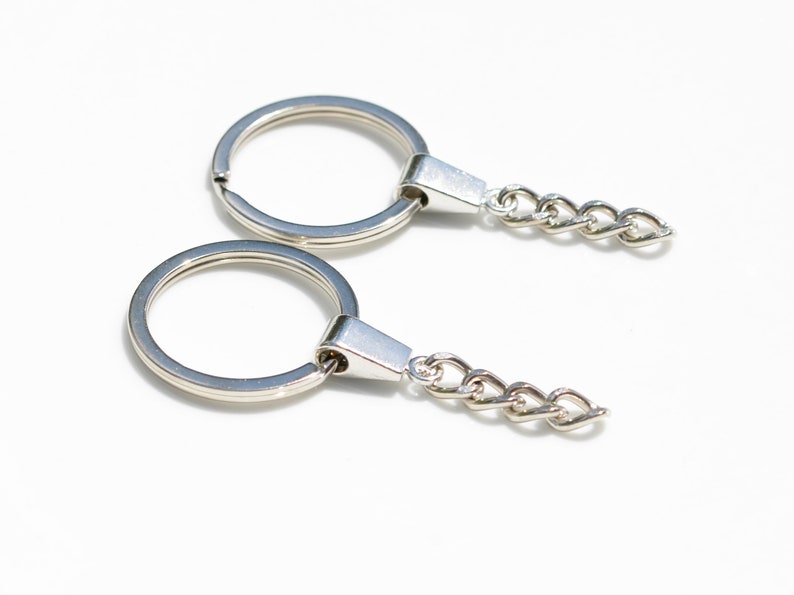 BULK 20 Key Ring Holders Silver Tone With Extender Chain F553 - Etsy