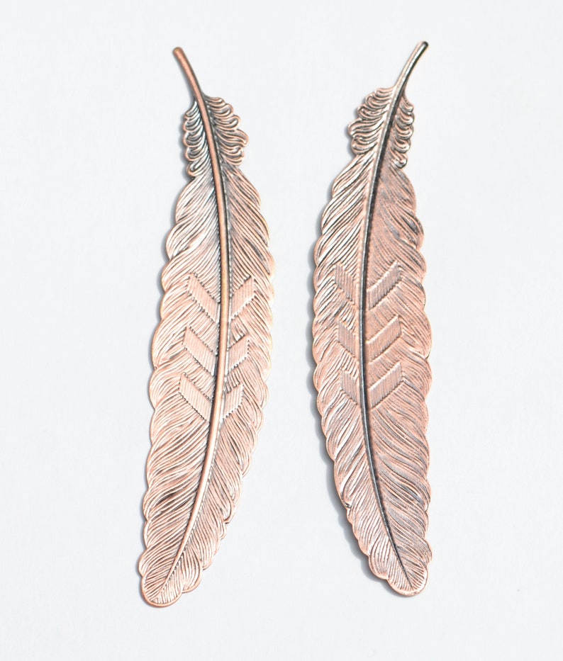 BULK 10 Feather Antique Copper Tone Charm Bookmark | Etsy