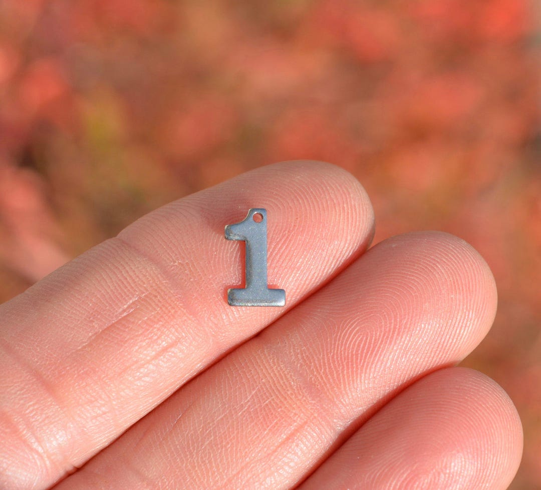 1 Stainless Steel Number 1 Charm SC5077 - Etsy