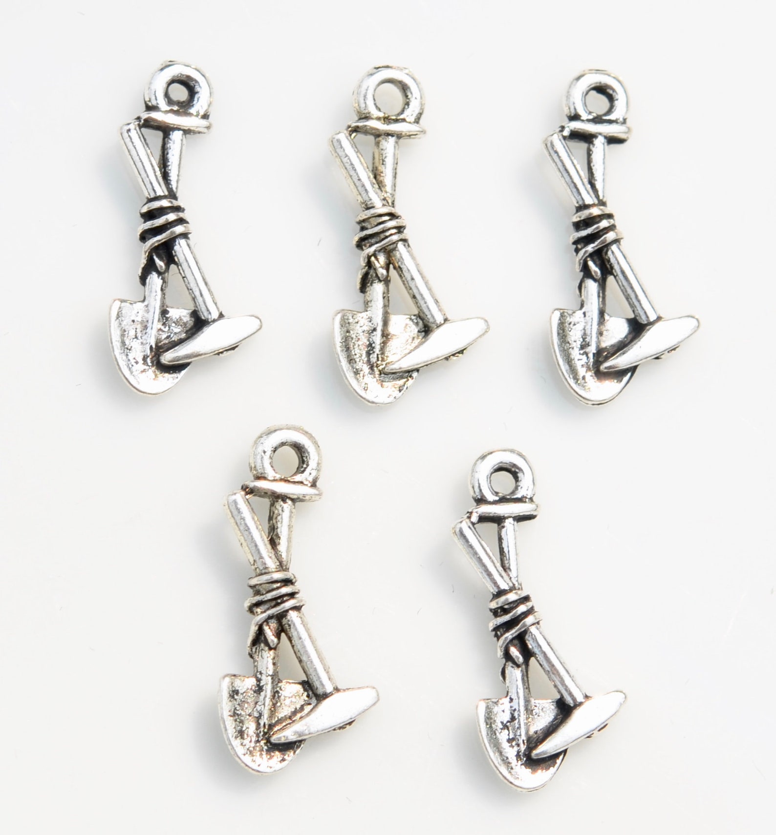 10 Mining Pick and Shovel Silver Tone Charms SC4108 - Etsy