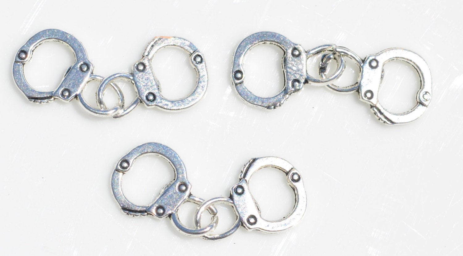 5 Handcuff Connector Charms Silver Tone SC1639 | Etsy