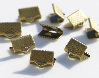 50 Pcs Gold Ribbon Ends Clamps Fasteners Clasps 30mm A6186 - Etsy