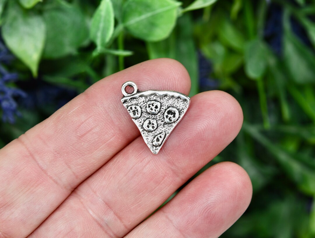 5 Slice of Pizza Silver Tone Charms SC1942 - Etsy