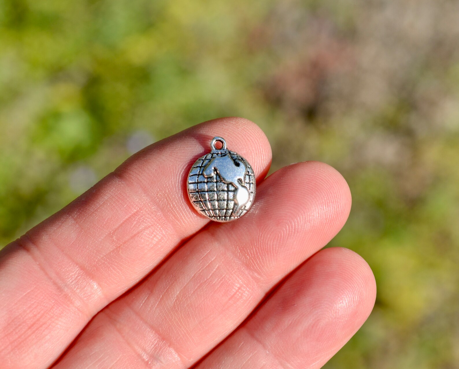 BULK 20 Earth Silver Tone Charms SC1498 - Etsy