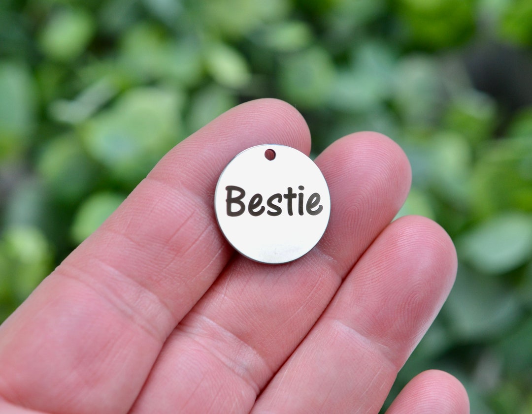 Bestie Laser Engraved Custom Charm CC14 - Etsy