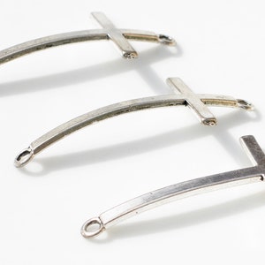 BULK 30 Cross Rounded Connector Silver Tone Charms SC6607 - Etsy