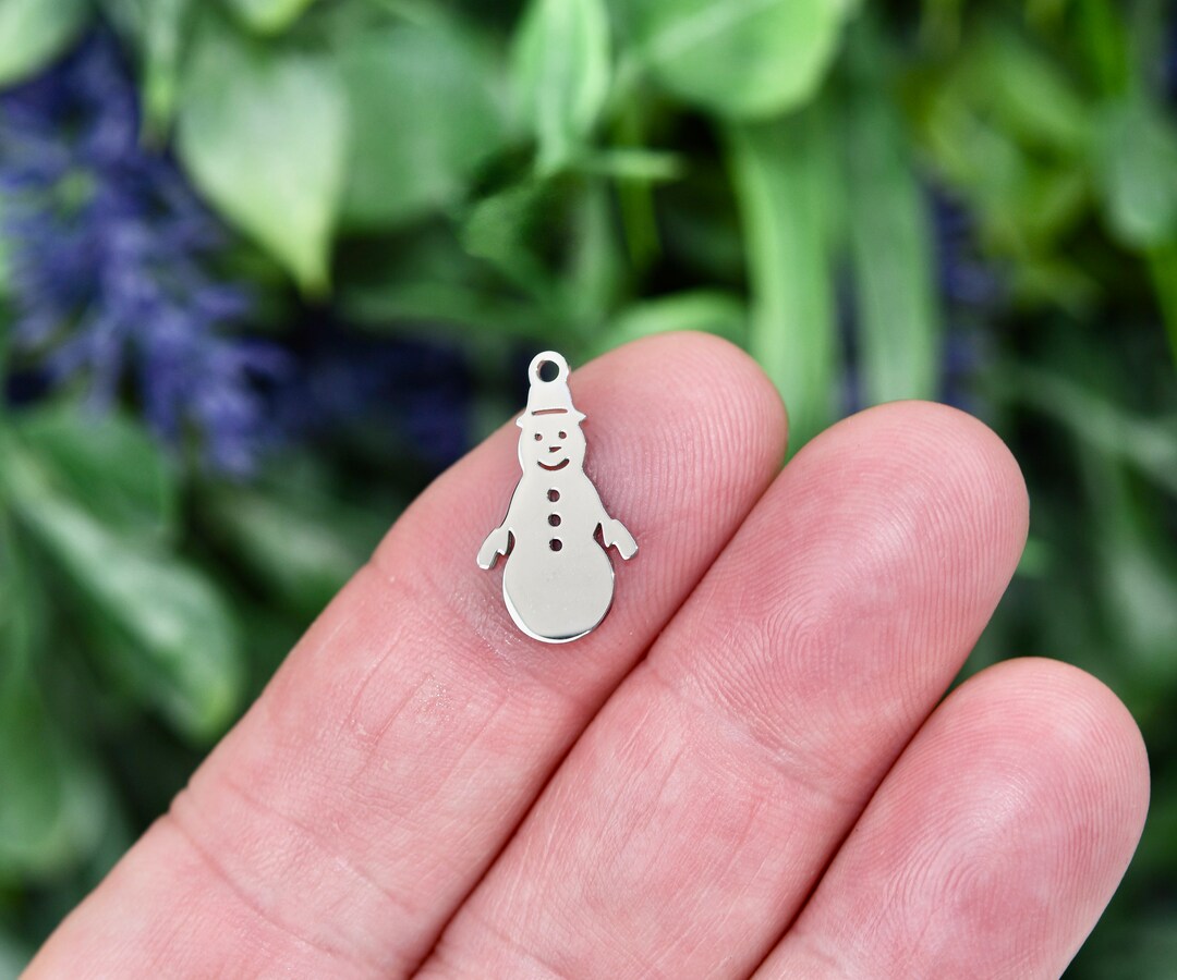 BULK 10 Snowman Stainless Steel Charms SC1232 - Etsy