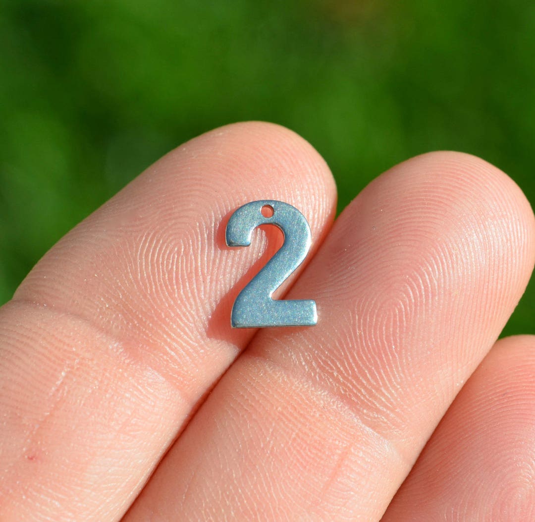 1 Stainless Steel Number 2 Charm SC5078 - Etsy