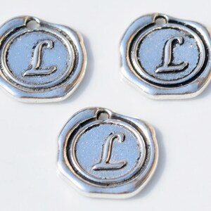 1 Letter L, Wax Stamp Silver Tone Charm SC3721 - Etsy
