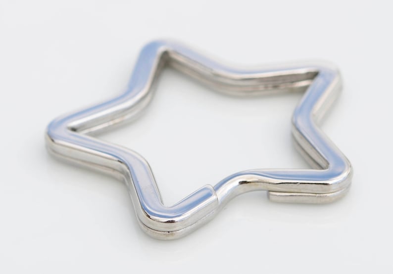 1 Stainless Steel Star Shape Split Key Ring F319 | Etsy