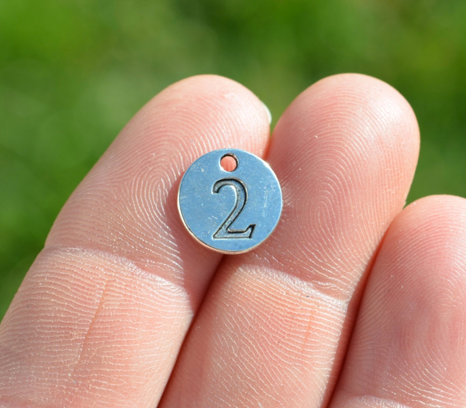 1 Number 2 Silver Tone Charm SC3730 - Etsy