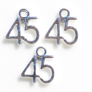 BULK 20 Number 45 Silver Tone Charms SC6745 - Etsy