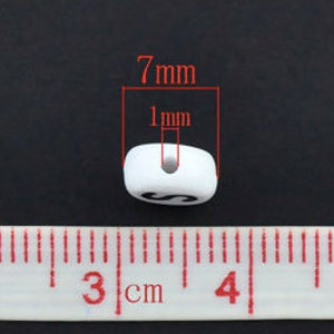20 White Acrylic Letter S Beads, 7mm Round Alphabet Beads BD1051 - Etsy