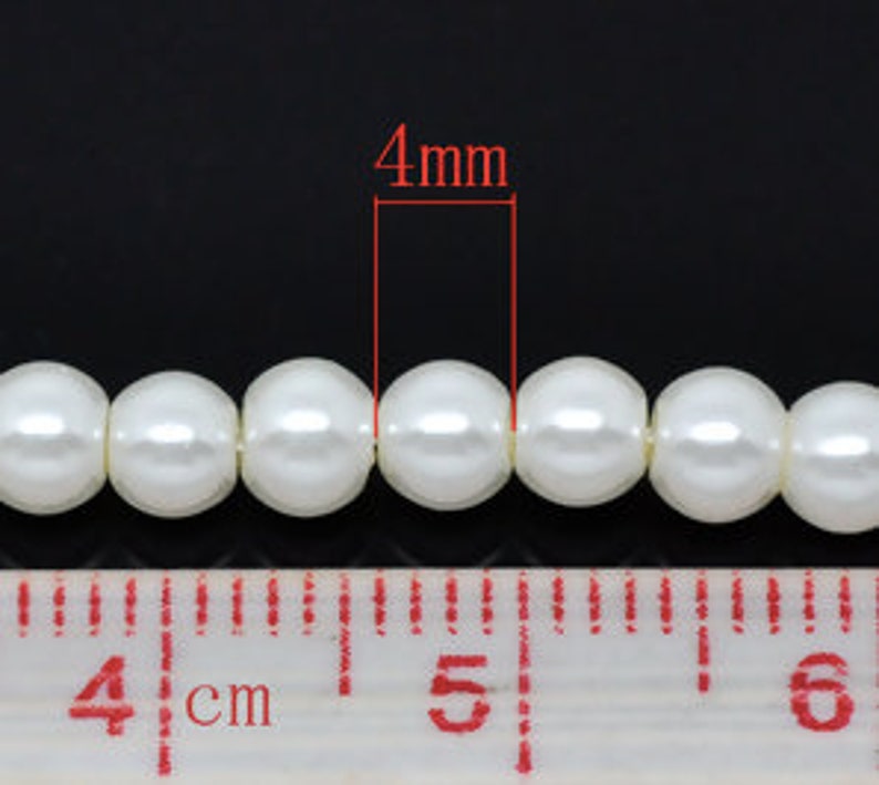1 Strand Light Ivory Color Glass Pearl Beads 4mm BD798 - Etsy