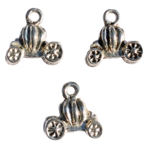 1 Pumpkin Chariot 3D Silver Tone Charm SC6556 - Etsy