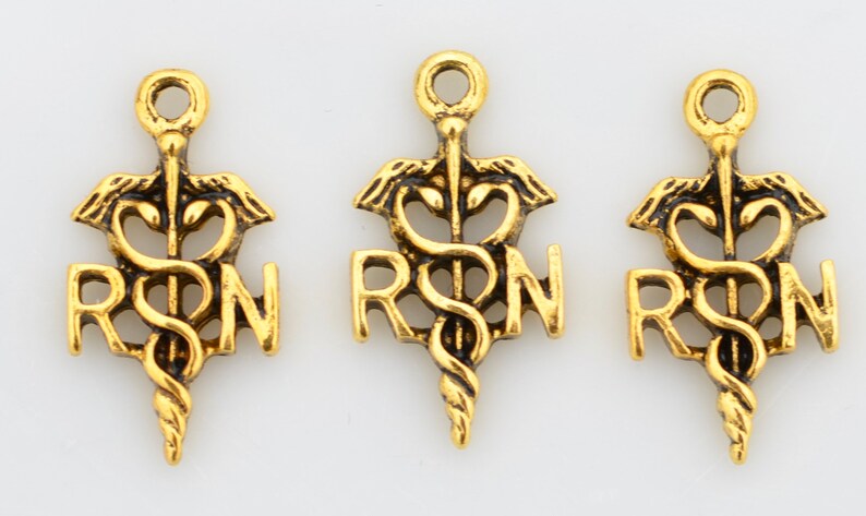10 Nurse RN Gold Tone Charms GC3261 - Etsy