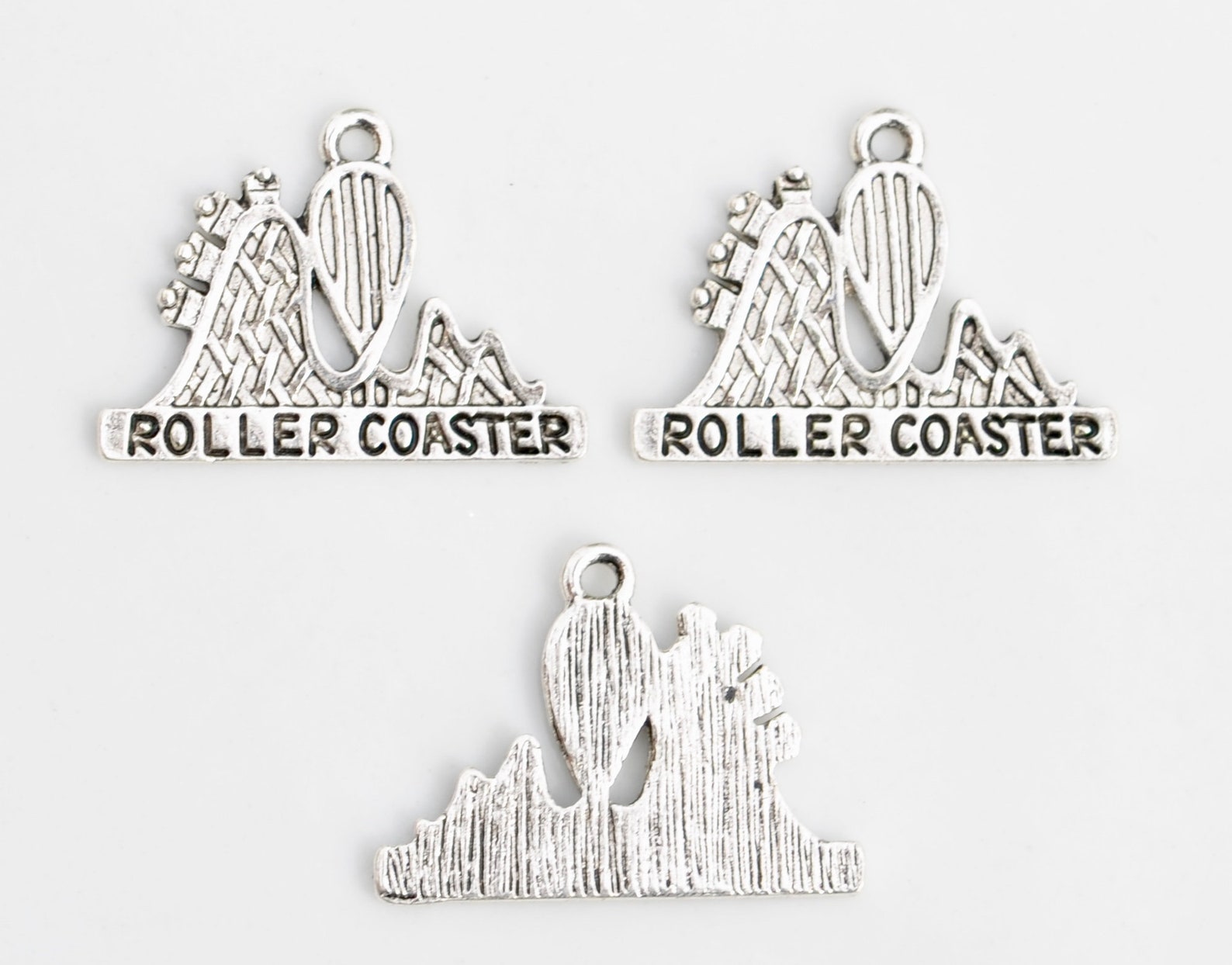1 Roller Coaster Silver Tone Charm SC1664 - Etsy