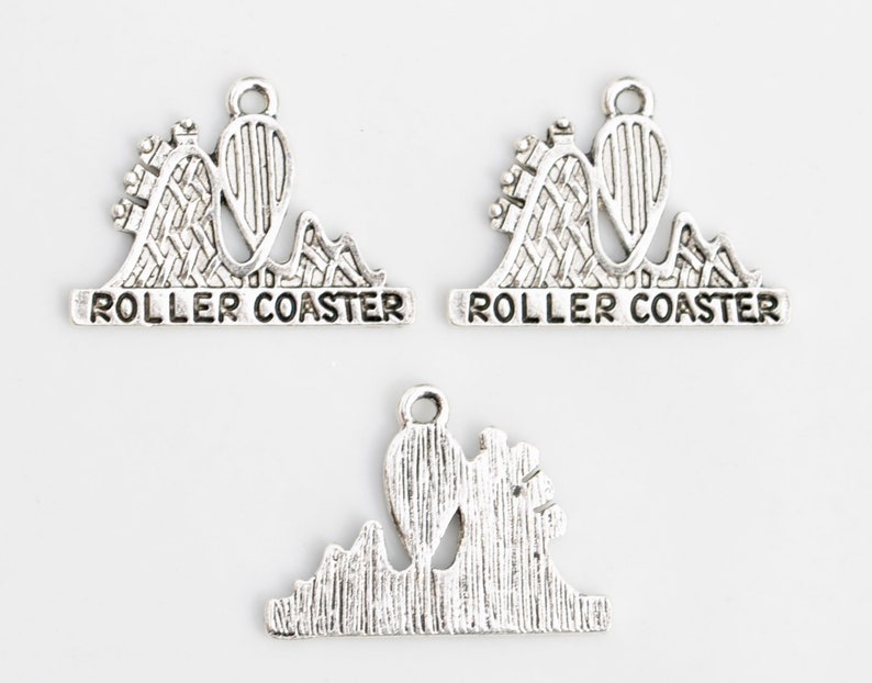 BULK 20 Roller Coaster Silver Tone Charms SC1664 - Etsy