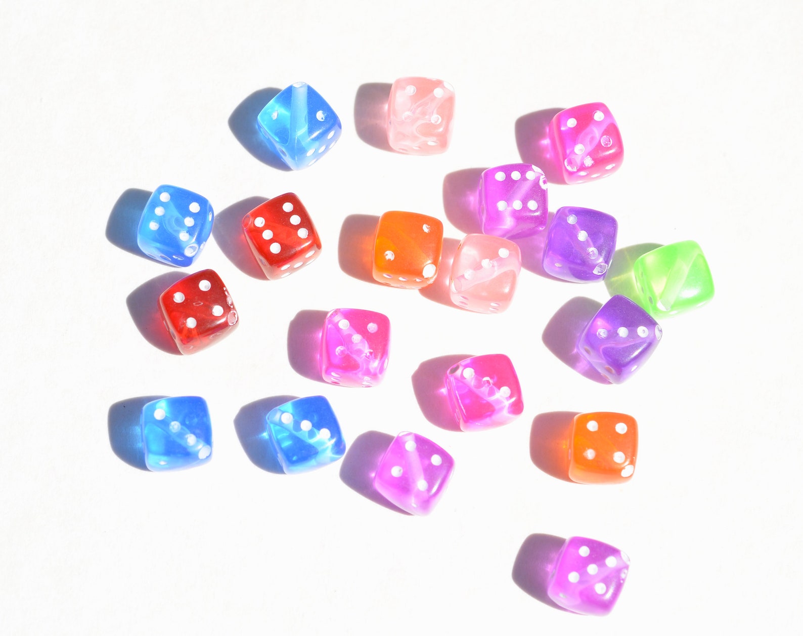 10 Multi Colored 8mm Square Dice Beads BD749 | Etsy