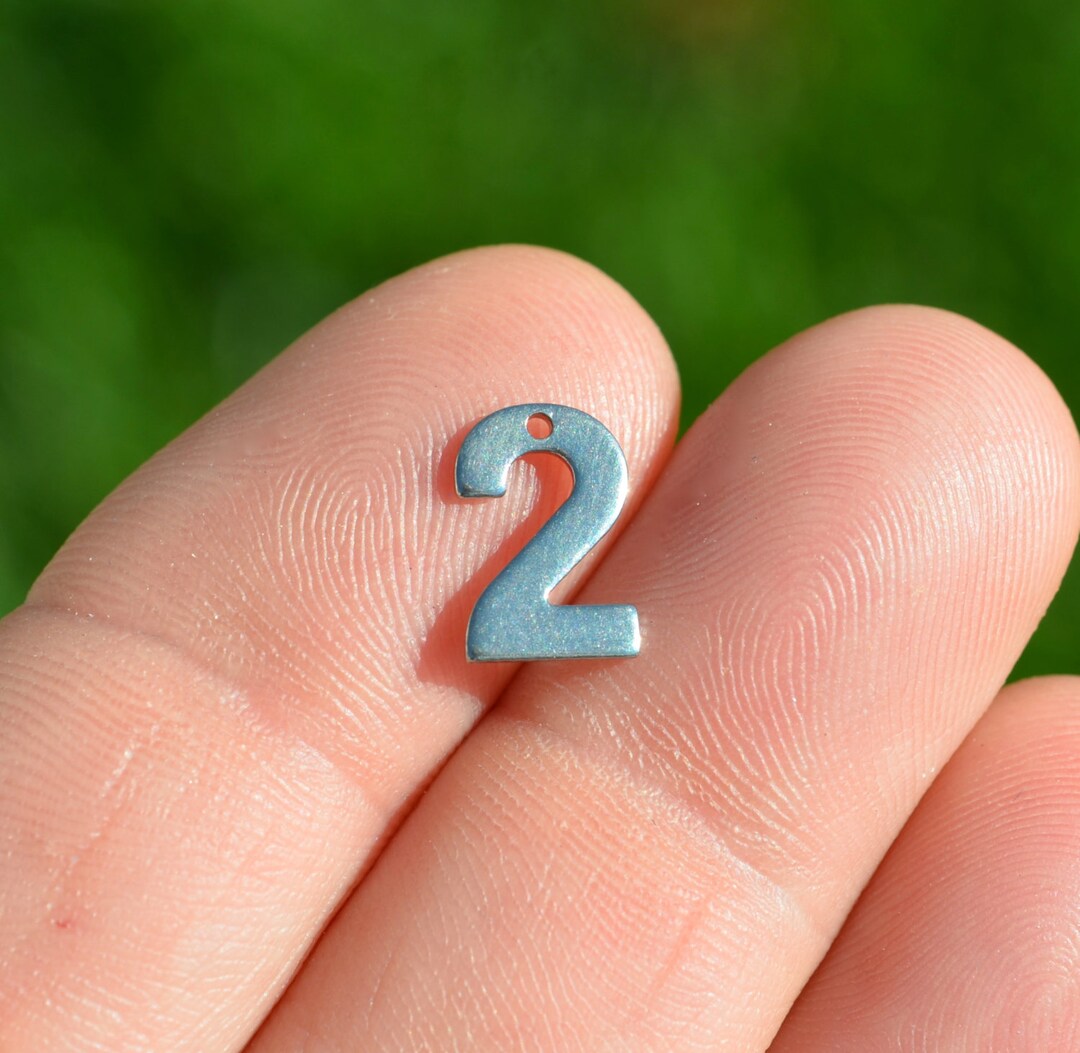 5 Stainless Steel Number 2 Charms SC5078 - Etsy