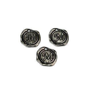 1 Letter M, Wax Stamp Silver Tone Charm SC2162 - Etsy