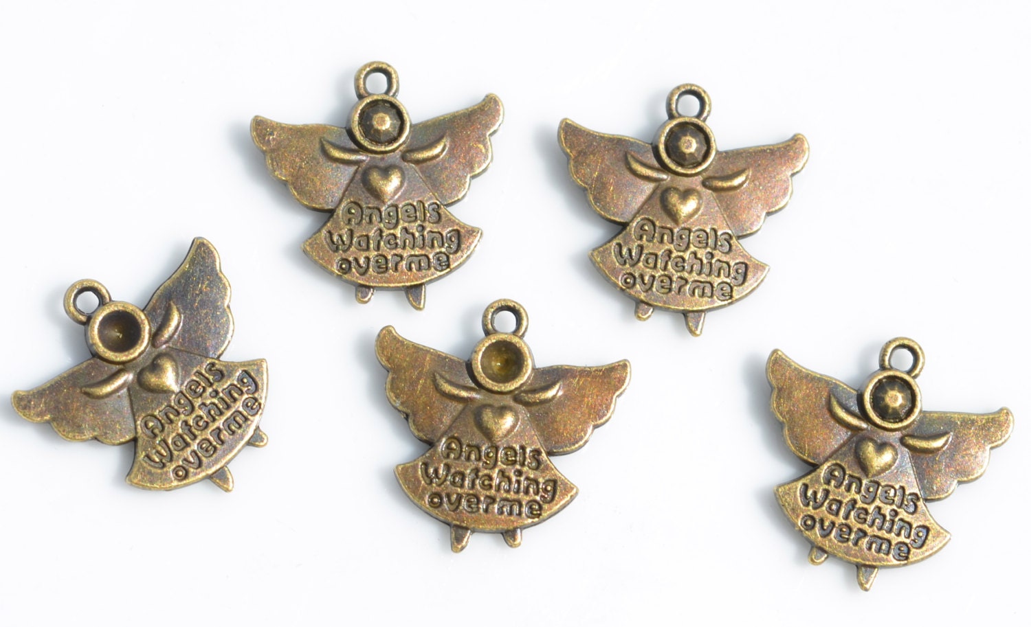 BULK 50 Angels Watching Over Me Bronze Tone Charms BC2810 - Etsy