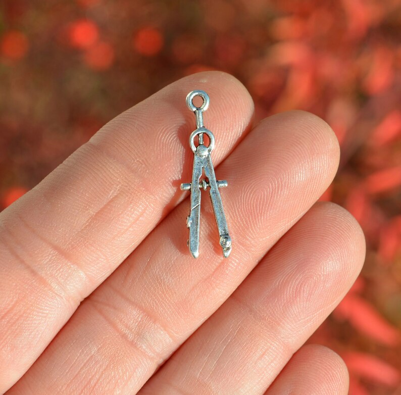 10 Protractor 3D Silver Tone Teacher Math Charms SC5003 - Etsy