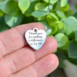 Thank You for Making a Difference in My Life, Custom Laser Engraved ...