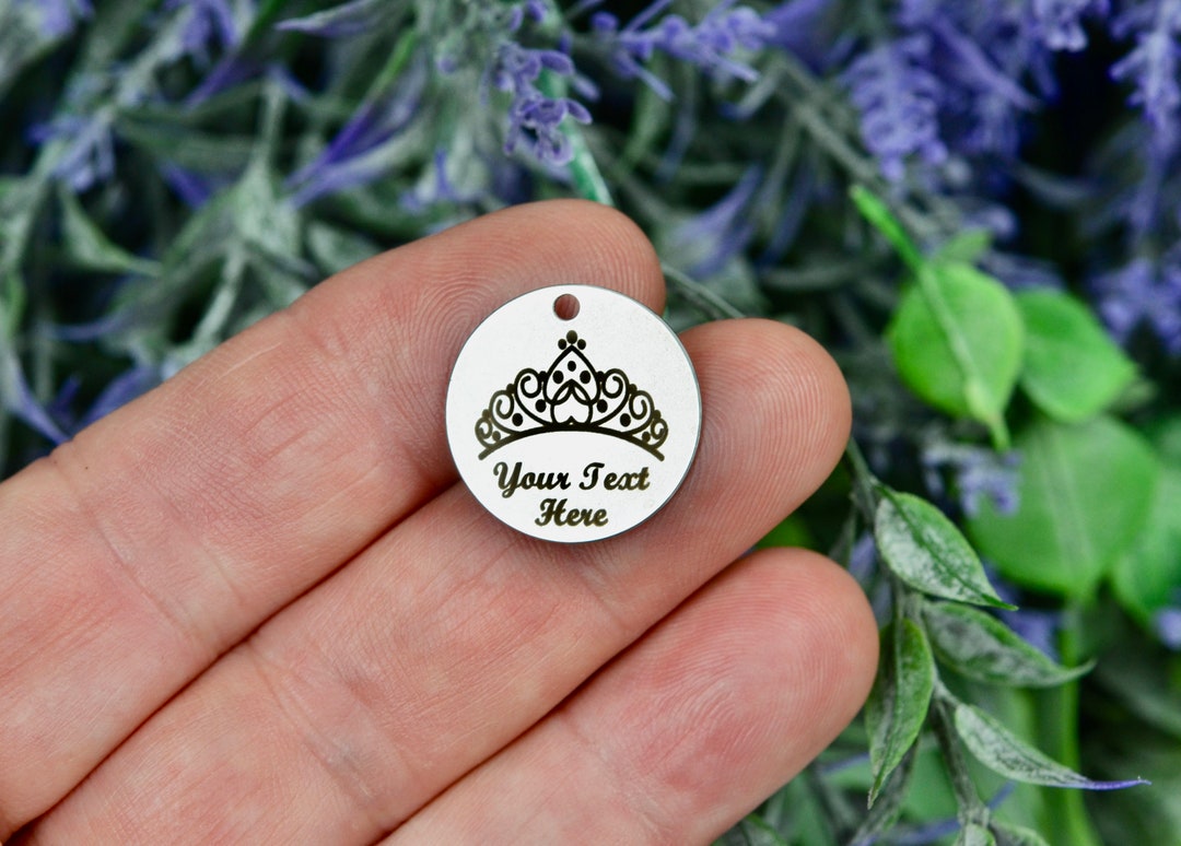 Queen Princess Crown, With Your Personal Name or Message Custom Laser ...