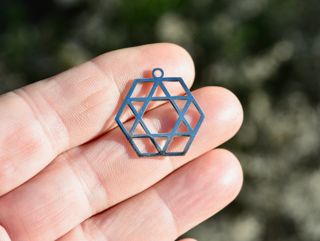 BULK 10 Star of David Polygon Stainless Steel Charms SC1959 - Etsy