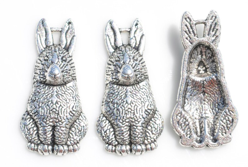 1 Bunny Rabbit Silver Tone Charm SC2047 | Etsy