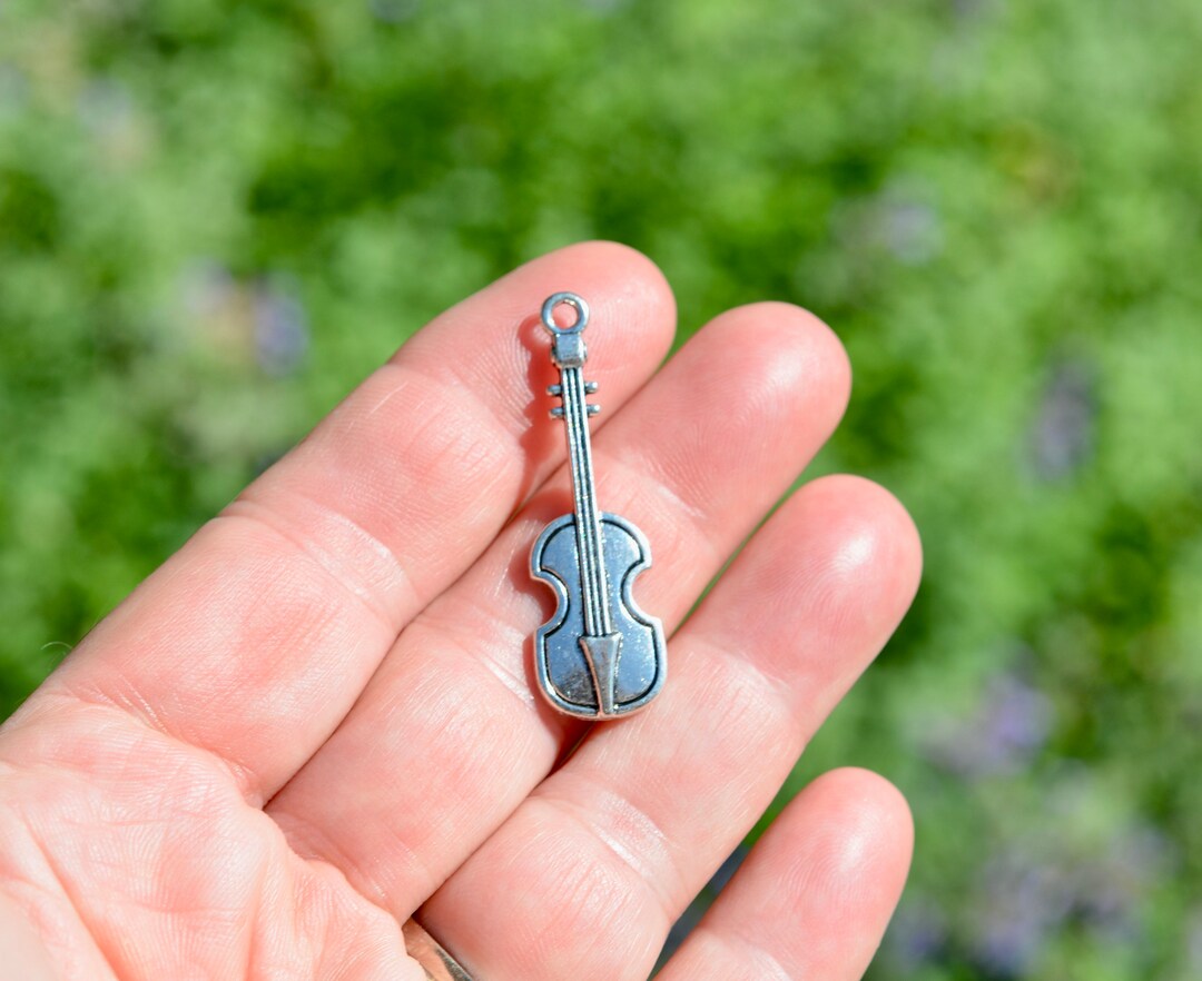 5 Cello Silver Tone Charms SC2486 - Etsy