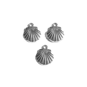 10 Seashell Silver Tone Charms SC2715 - Etsy