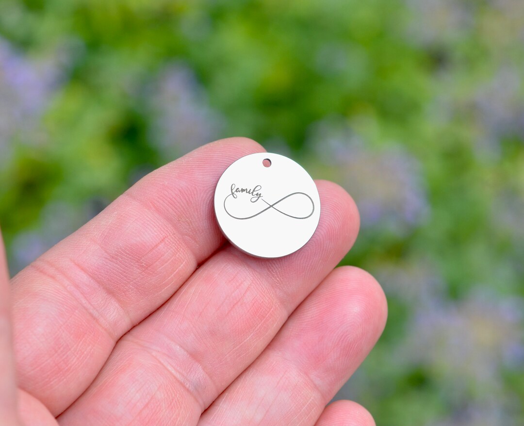 Infinity Symbol With the Word Family, on a Stainless Steel 20mm Charm ...