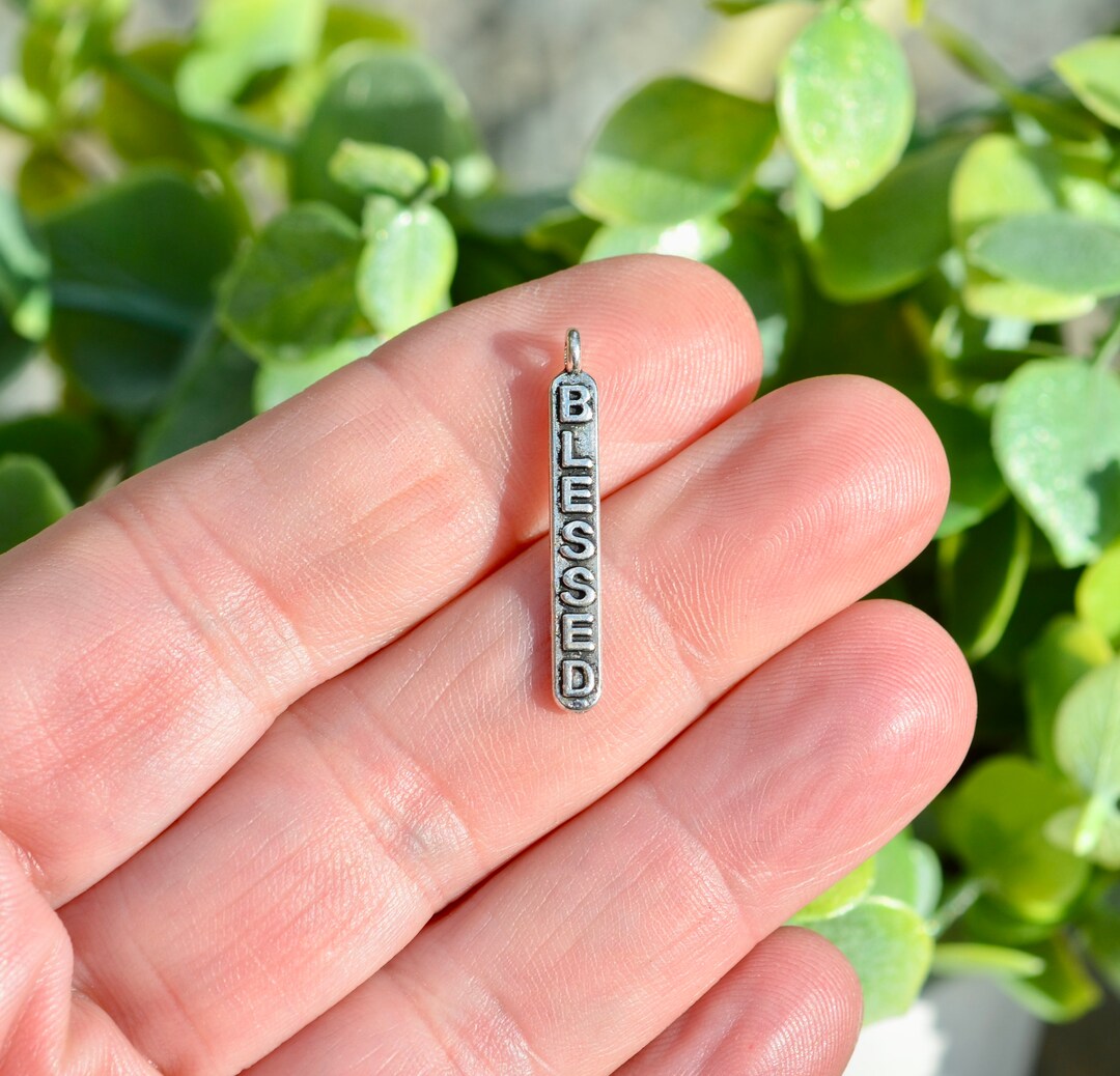 10 BLESSED Silver Tone Charms SC1558 - Etsy