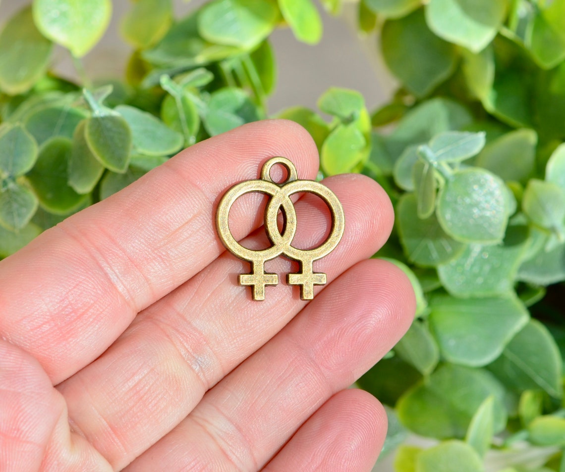 BULK 20 Female Symbol Double Sided Bronze Tone Charms BC6726 | Etsy