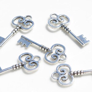 BULK 50 Old Fashioned Key Silver Tone Charms SC6334 - Etsy