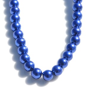 40 Deep Blue Glass Pearl Beads 8mm BD444 - Etsy
