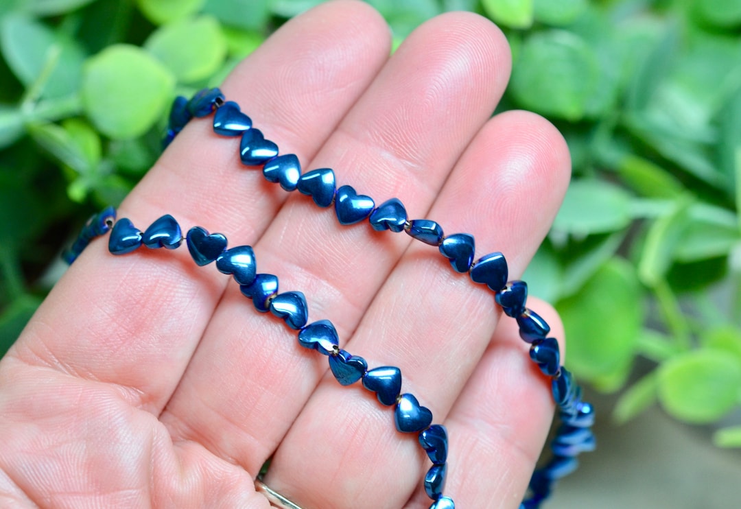 1 Strand Blue Hematite 6mm Heart Shaped Beads BD237 - Etsy