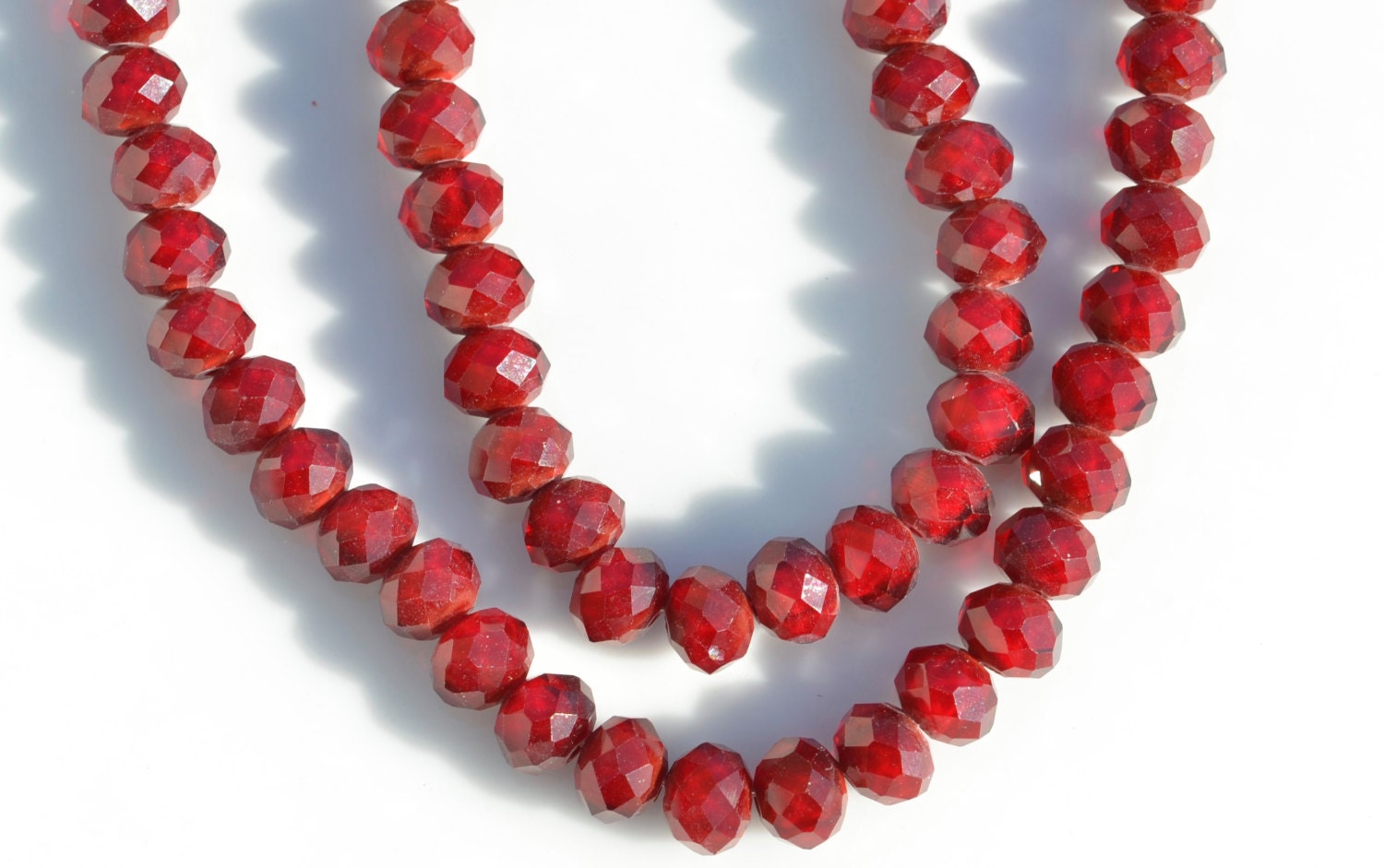 70 Dark Red Crystal 6 X 8mm Rondelle Beads BD620 - Etsy