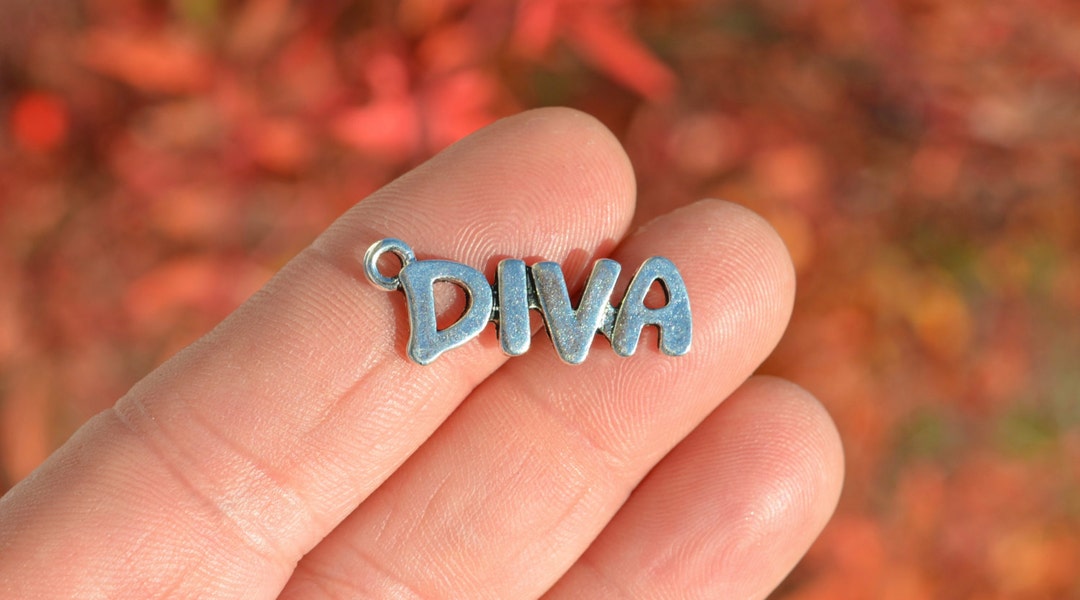 BULK 20 DIVA Silver Tone Charms SC3924 - Etsy