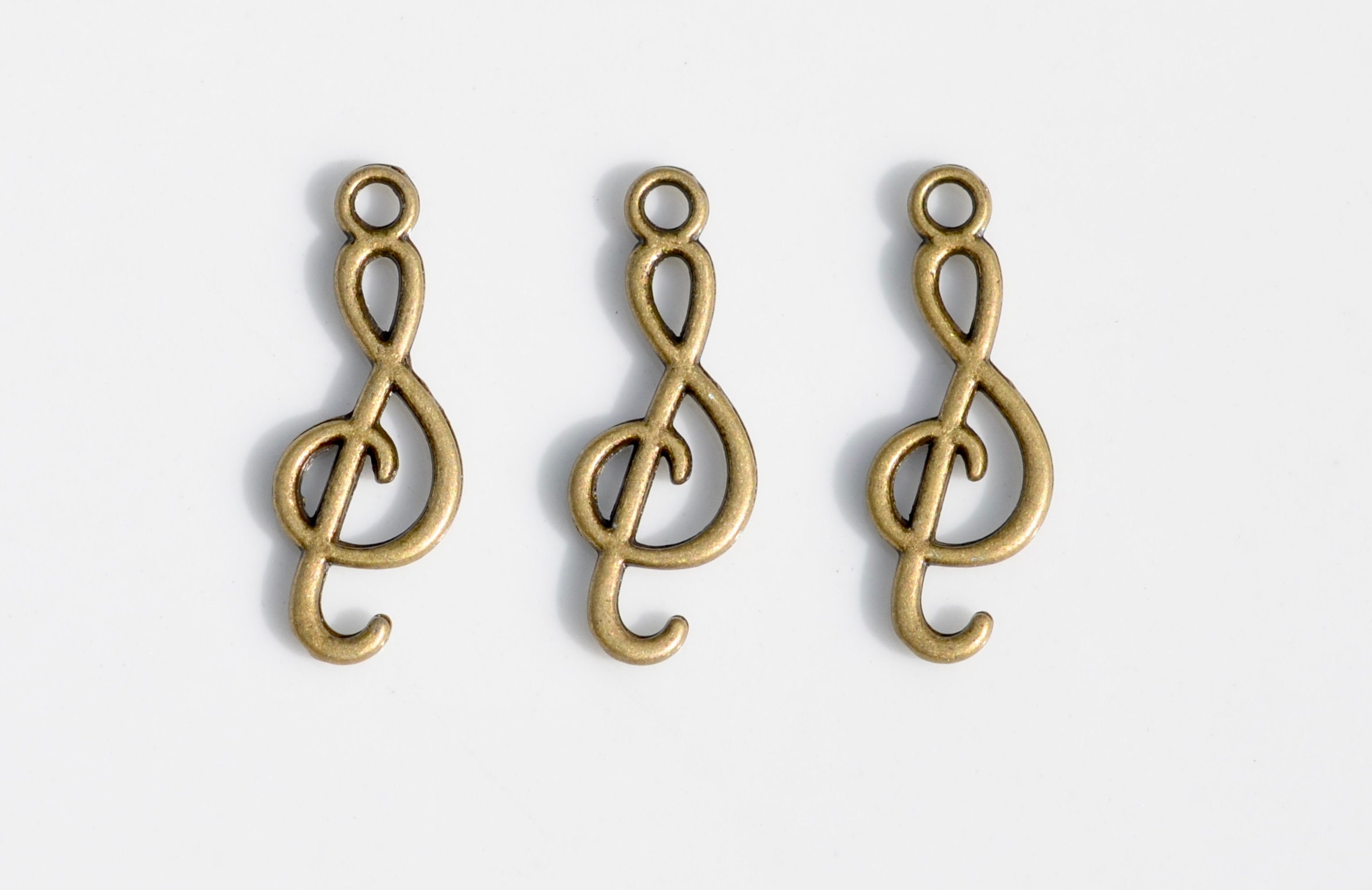 10 Treble Clef Music Bronze Tone Charms BC3372 - Etsy