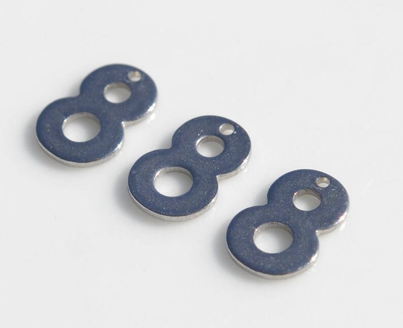 1 Stainless Steel Number 8 Charm SC5084 - Etsy