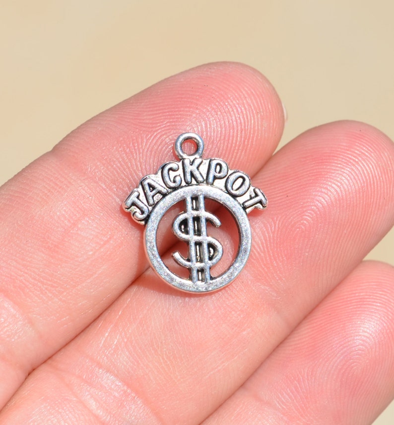 10 JACKPOT Silver Tone Charms SC6209 - Etsy