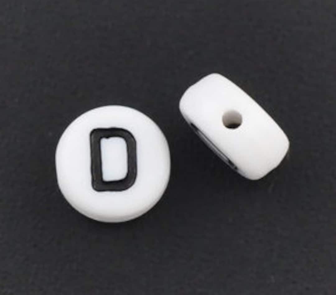 20 White Acrylic Letter D Beads, 7mm Round Alphabet Beads BD135 - Etsy